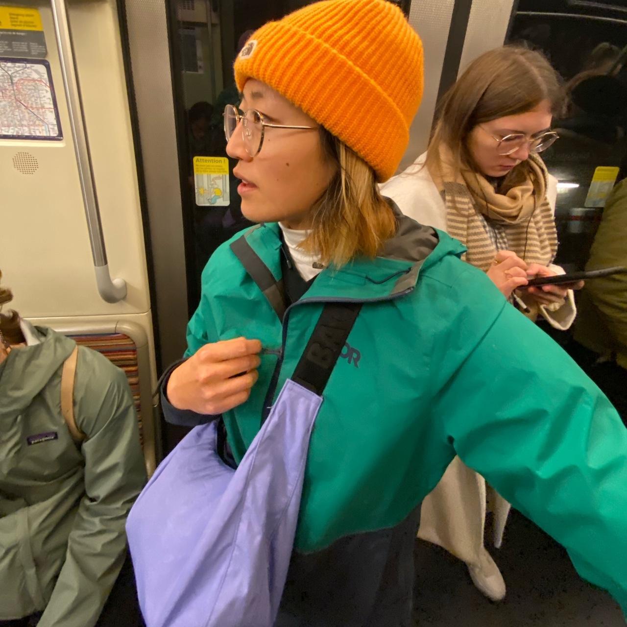 Baggu Medium Nylon Crescent Bag in Bluebell No... - Depop