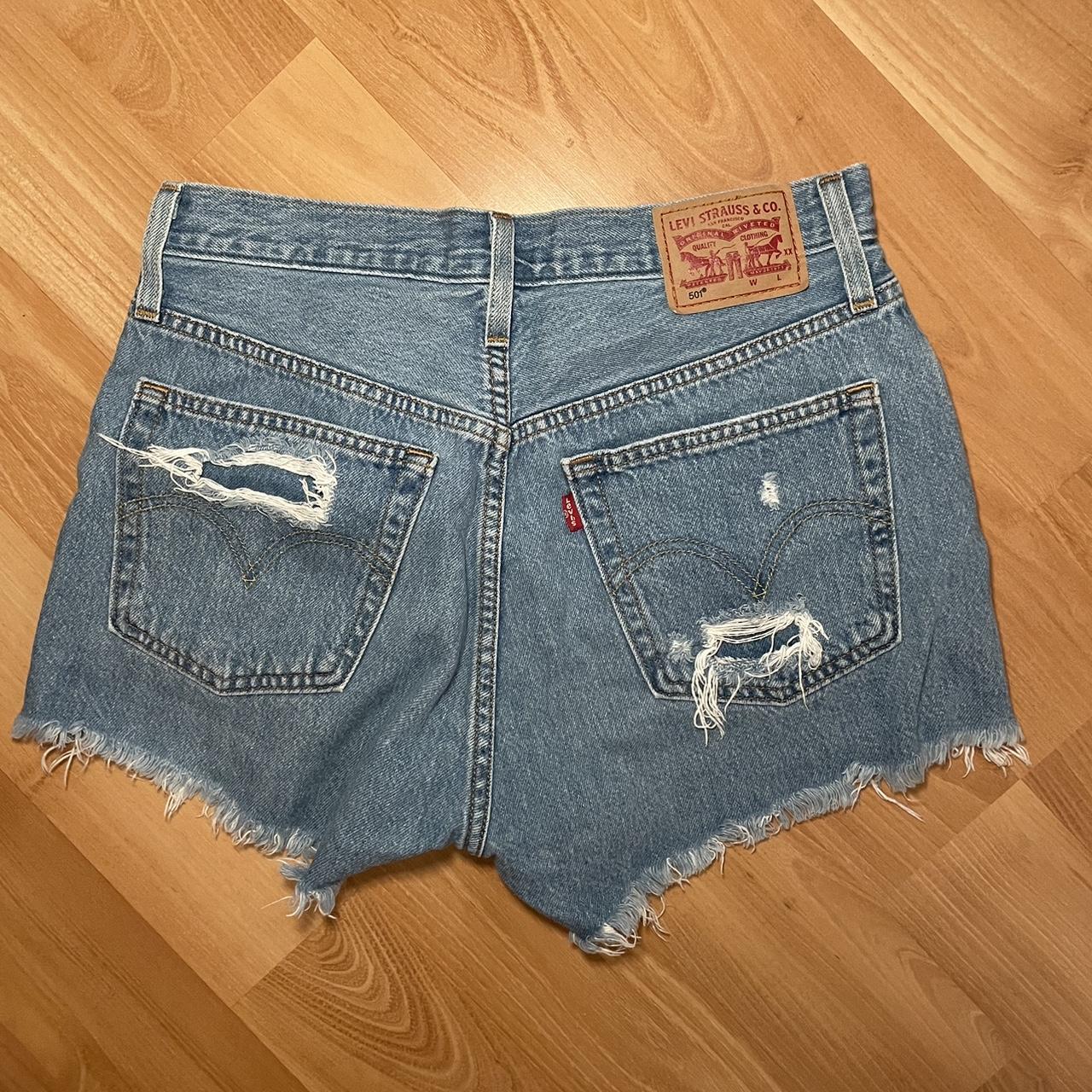 Levi’s Ripped Shorts 501 High Rise Distressed Cut... - Depop