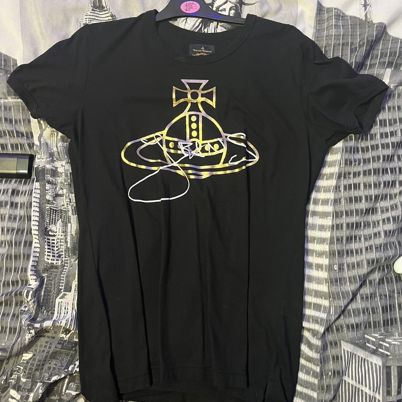 Vivienne Westwood t shirt size medium but fits tight... - Depop