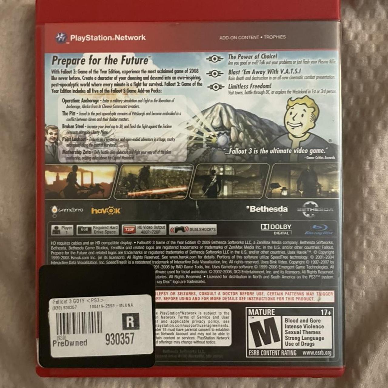 Fallout 3 GOTY edition ps3 game and disc great... - Depop