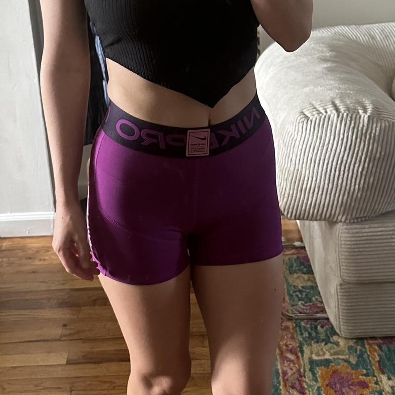 Purple nike pro shorts // dri-fit. Perfect for... - Depop