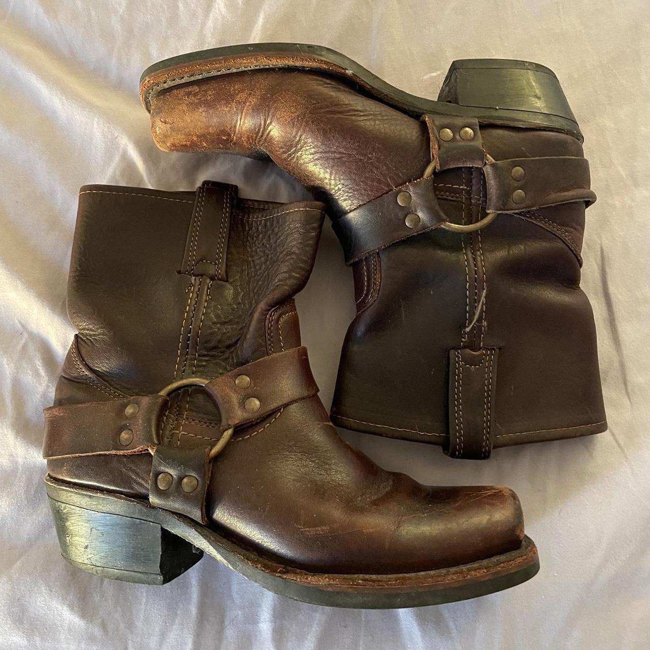 Vintage Western Frye Harness Boot Uk size... - Depop