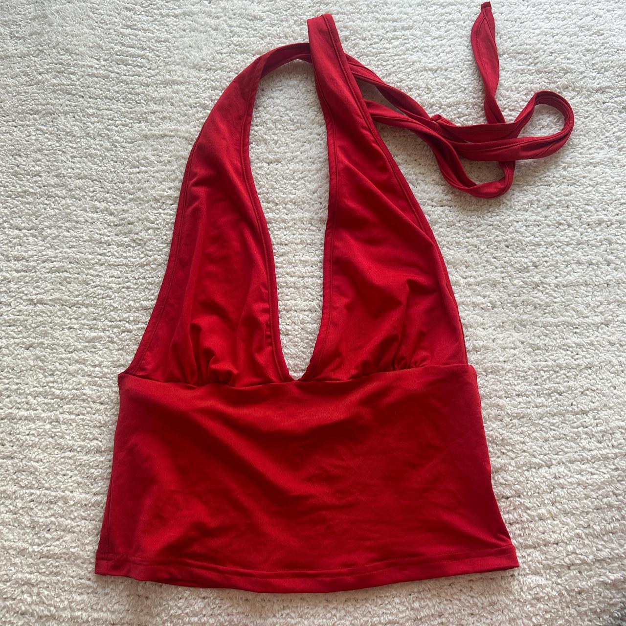 Thrifted red halter - Depop