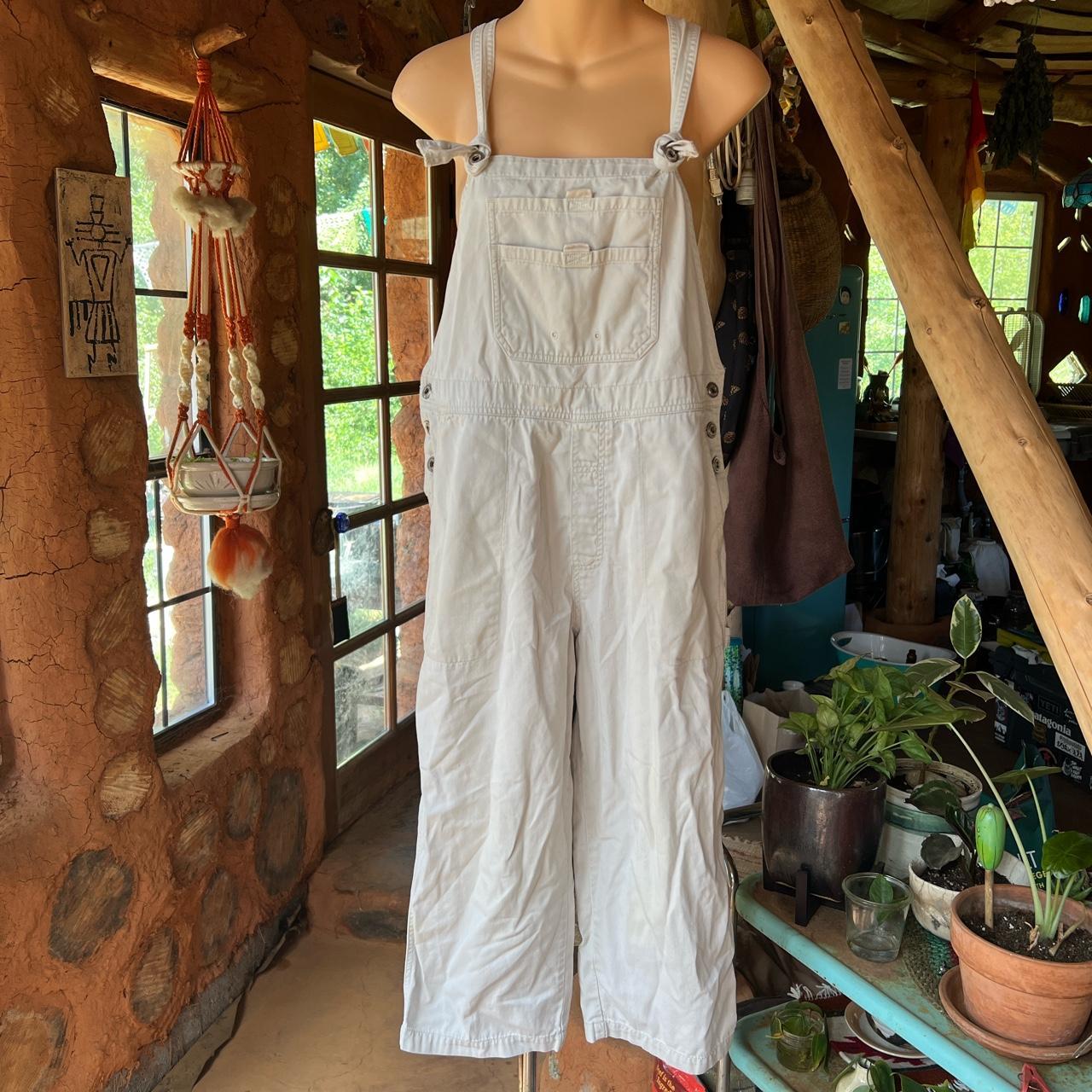 Vintage 90’s Columbia cream overalls Material... - Depop