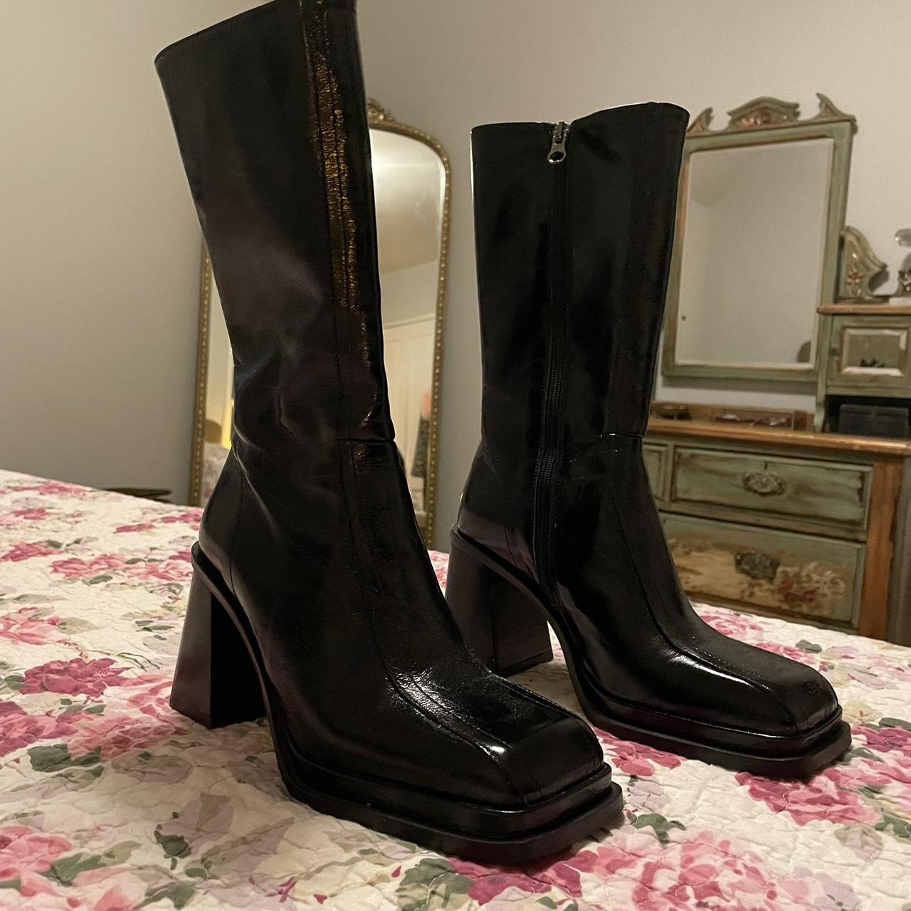 🖤 JONAK PARIS • BOOTS WITH HEEL, PLATFORM AND SQUARE... - Depop