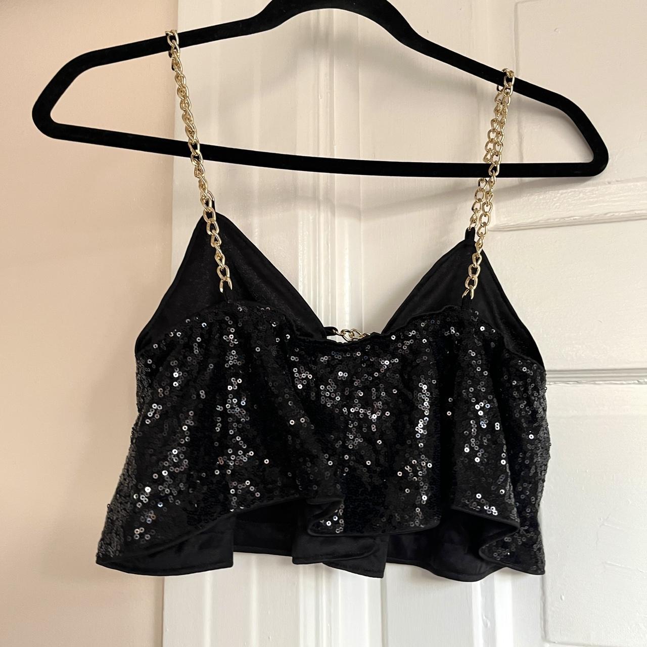 Fun party crop top/bralette. Real glitzy and glam!... - Depop
