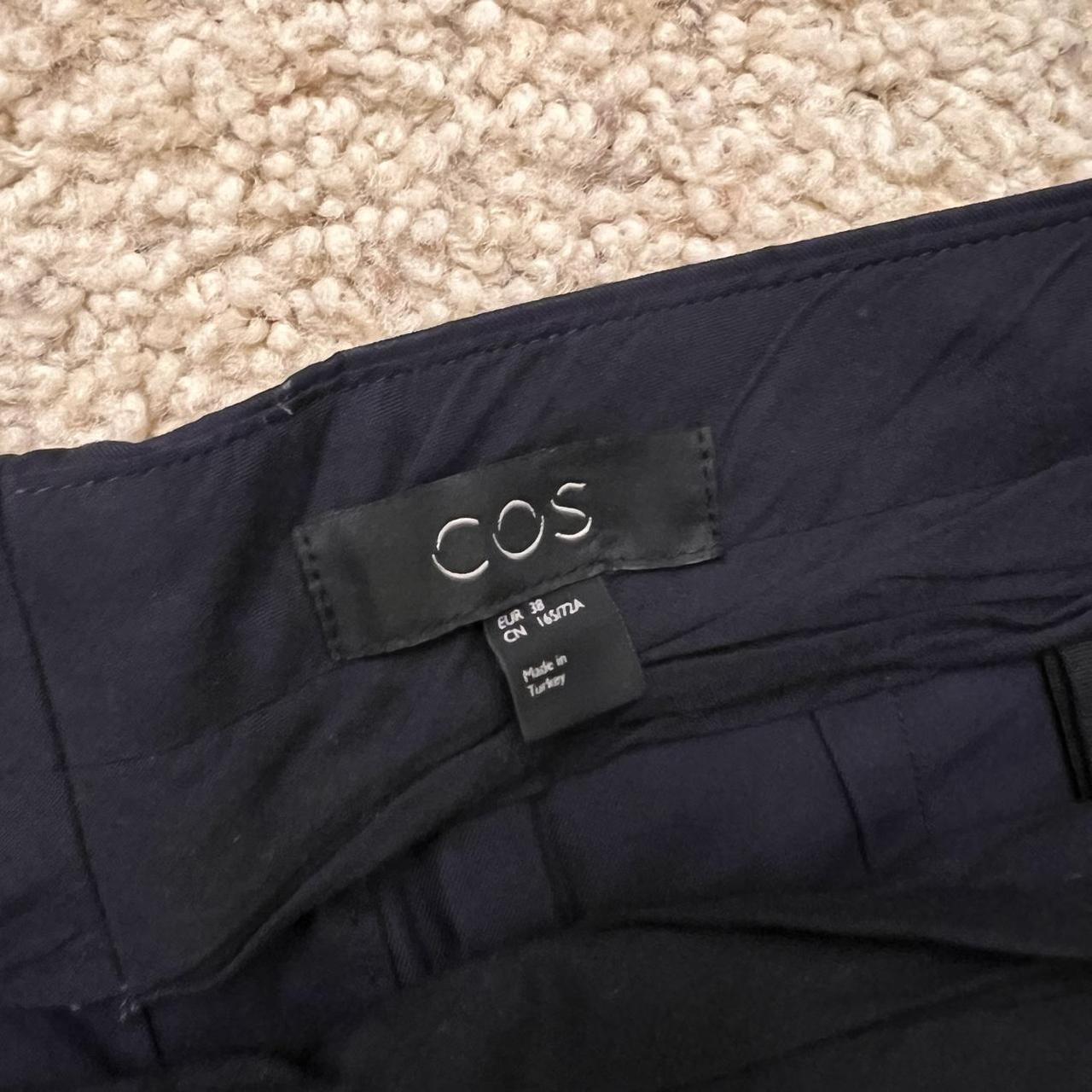 COS TAPERED DRESSY CHINO PANTS Navy Navy Cotton... - Depop