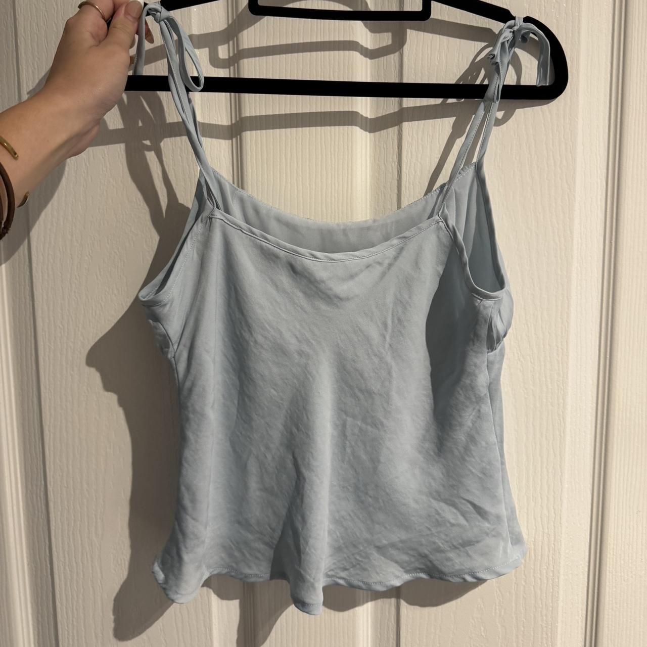 Glassons blue top with ties on shoulders size 10... - Depop