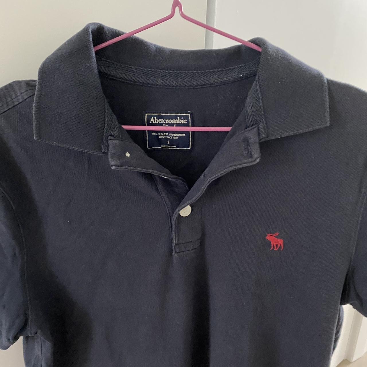 Abercrombie & Fitch navy polo shirt Size S In good... - Depop