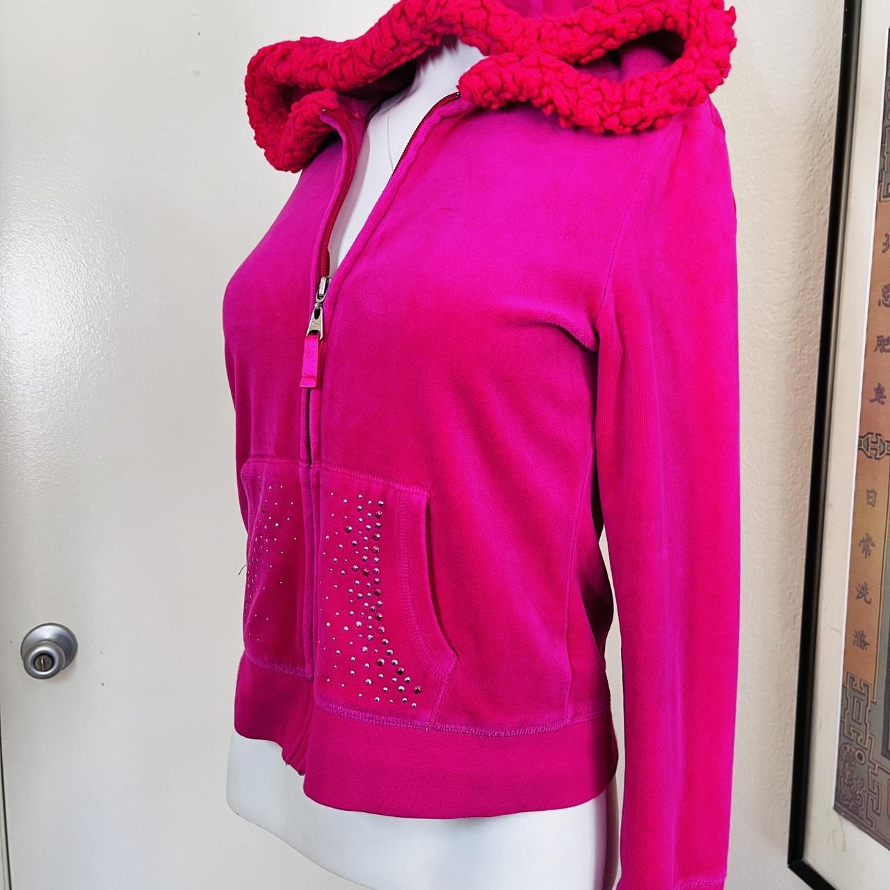 Pink Y2K Justice Zip Up 💘 -Diamond crystals... - Depop