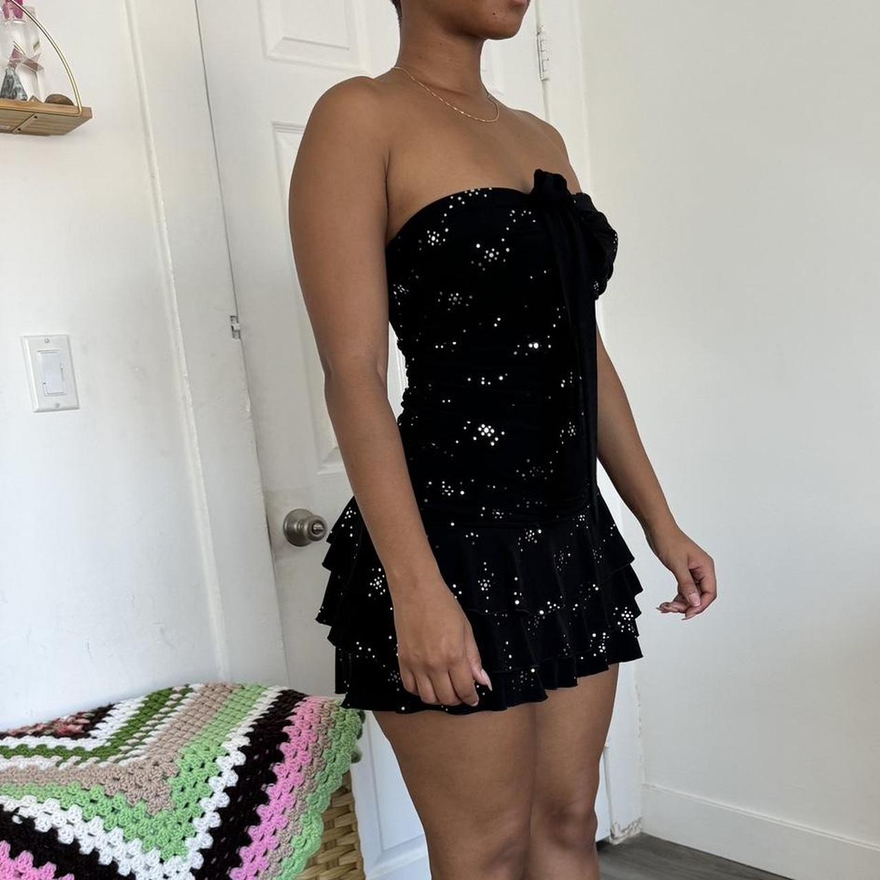 Y2K Ruffled Mini Dress perfect for nye!... - Depop