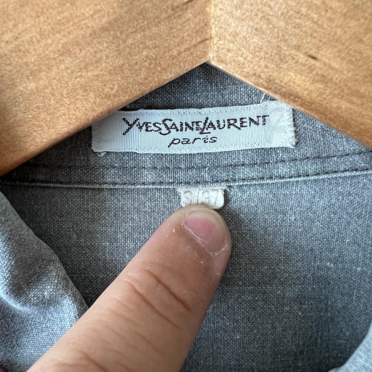 Mens size medium Vintage Ysl grey Button shirt... - Depop