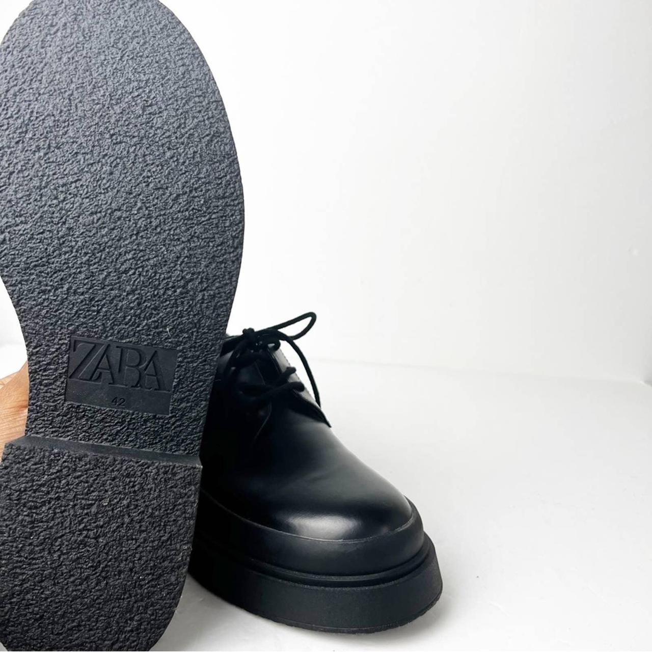 SZ 11 Zara Black Platform Tie Up Oxford HSB47... - Depop