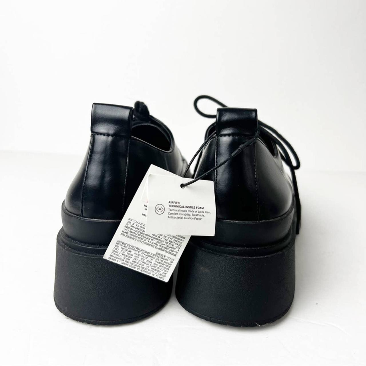 SZ 11 Zara Black Platform Tie Up Oxford HSB47... - Depop