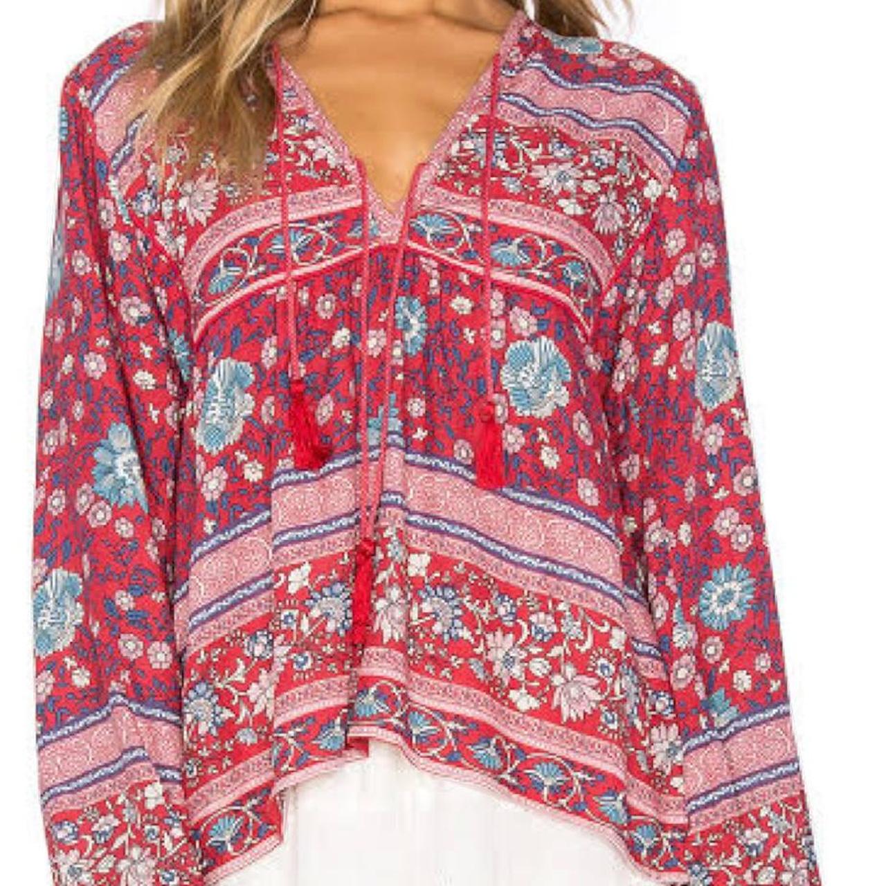 Spell Folktown Blouse Wine Size Medium #spell - Depop