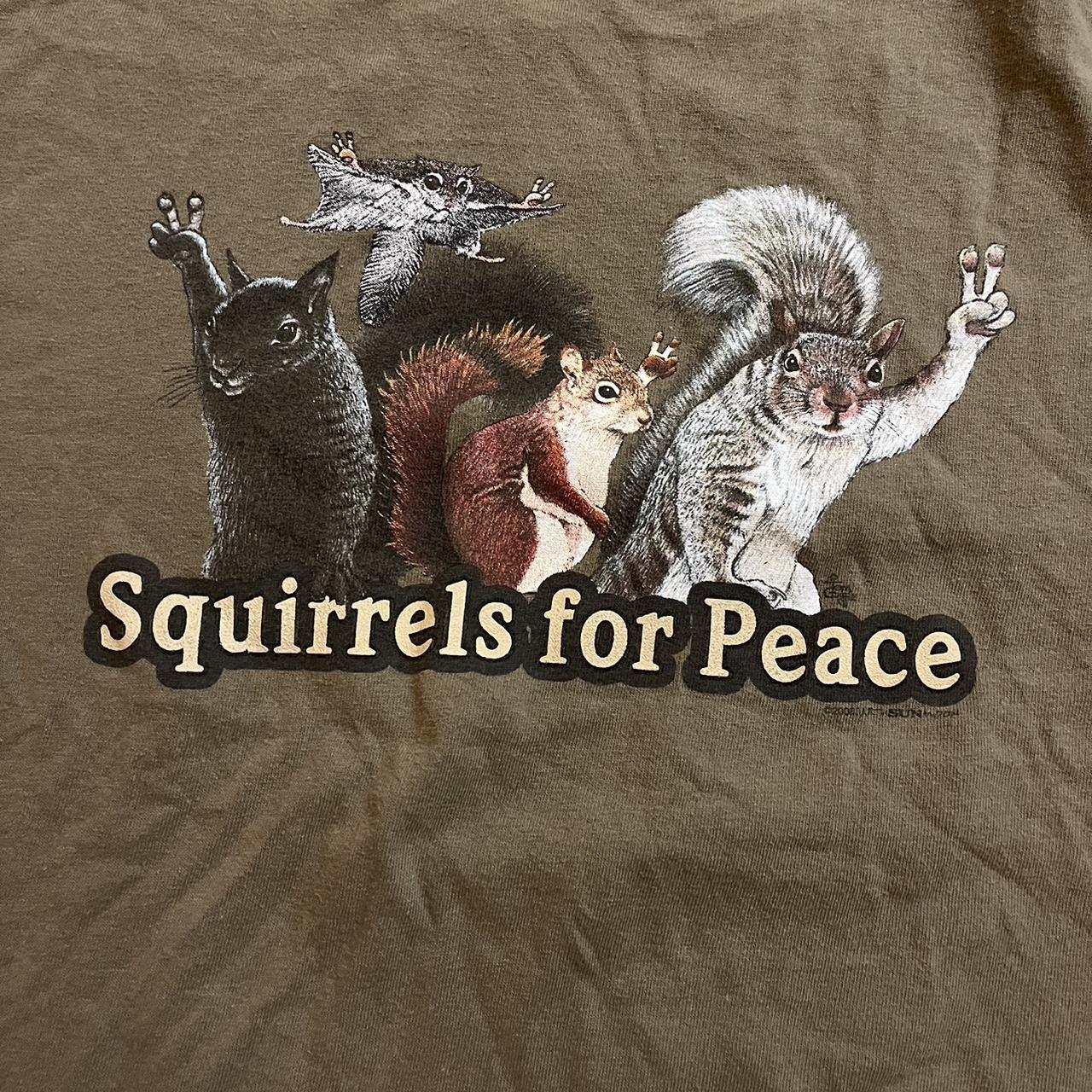 adorable medium squirrels for peace shirt ️ 🐿️ has... - Depop
