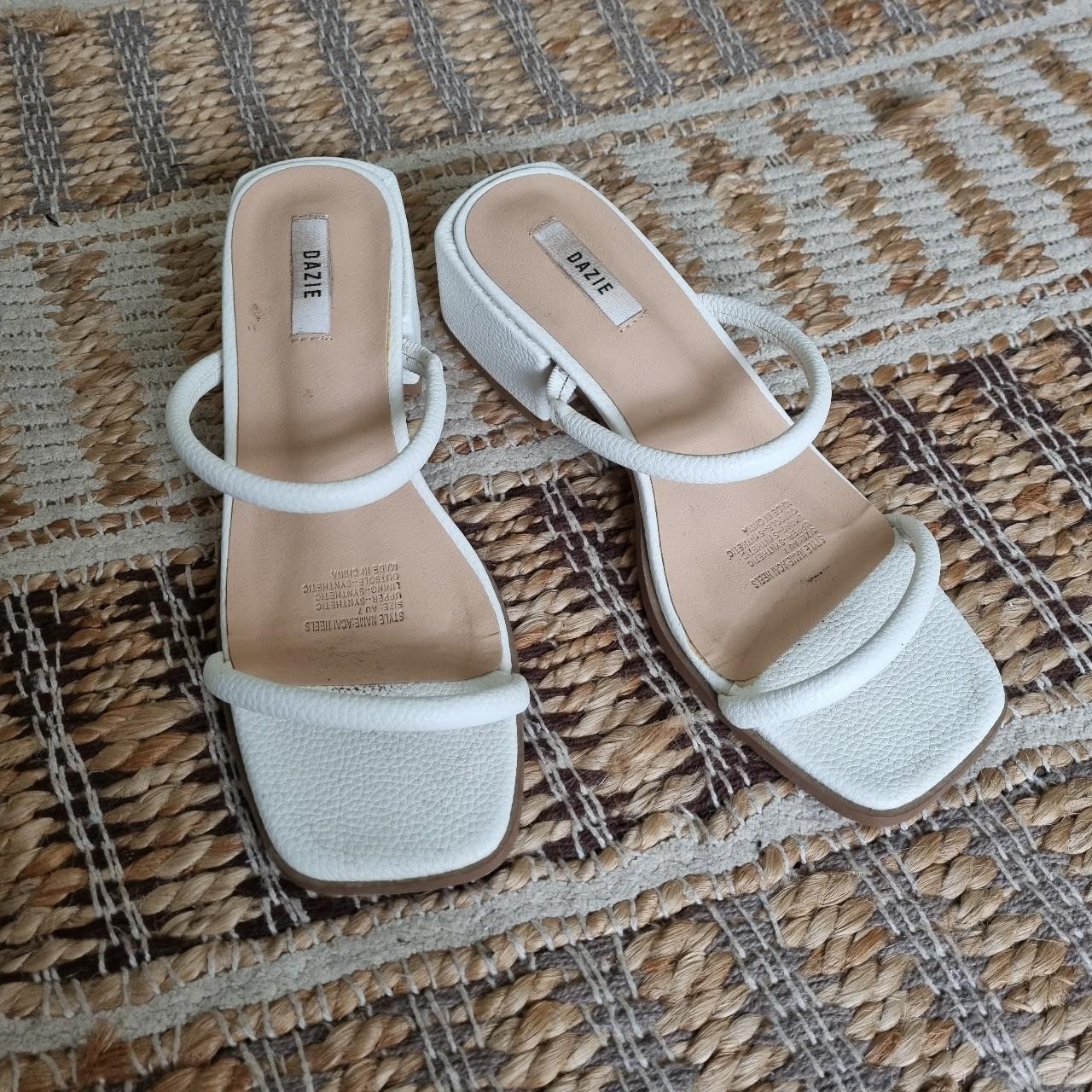Dazie white mini heels. Super comfy - Depop