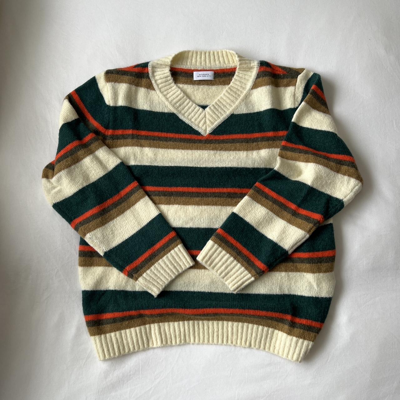 Saturdays NYC Wool Striped Sweater Brand new... - Depop