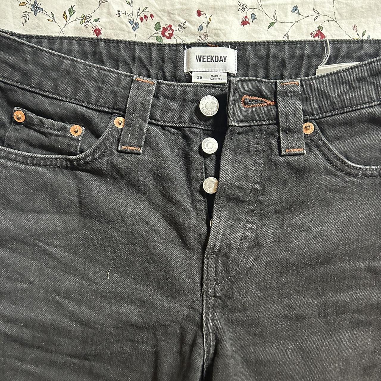Weekday black denim shorts size 25 - Depop