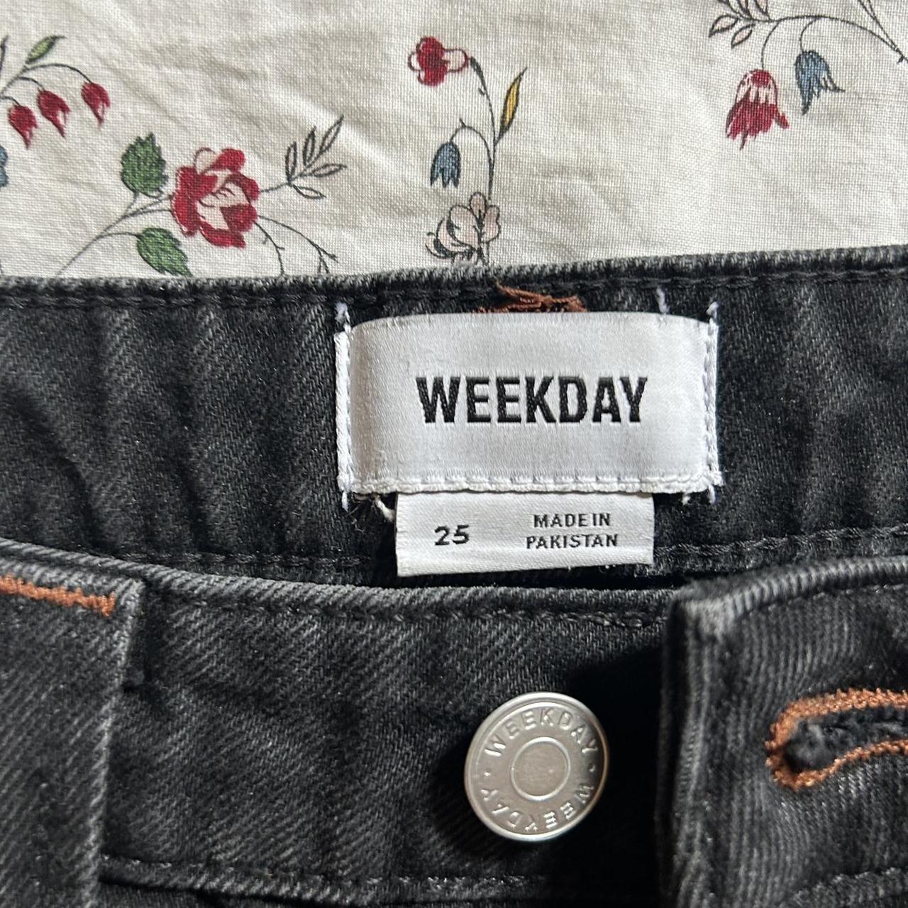 Weekday black denim shorts size 25 - Depop