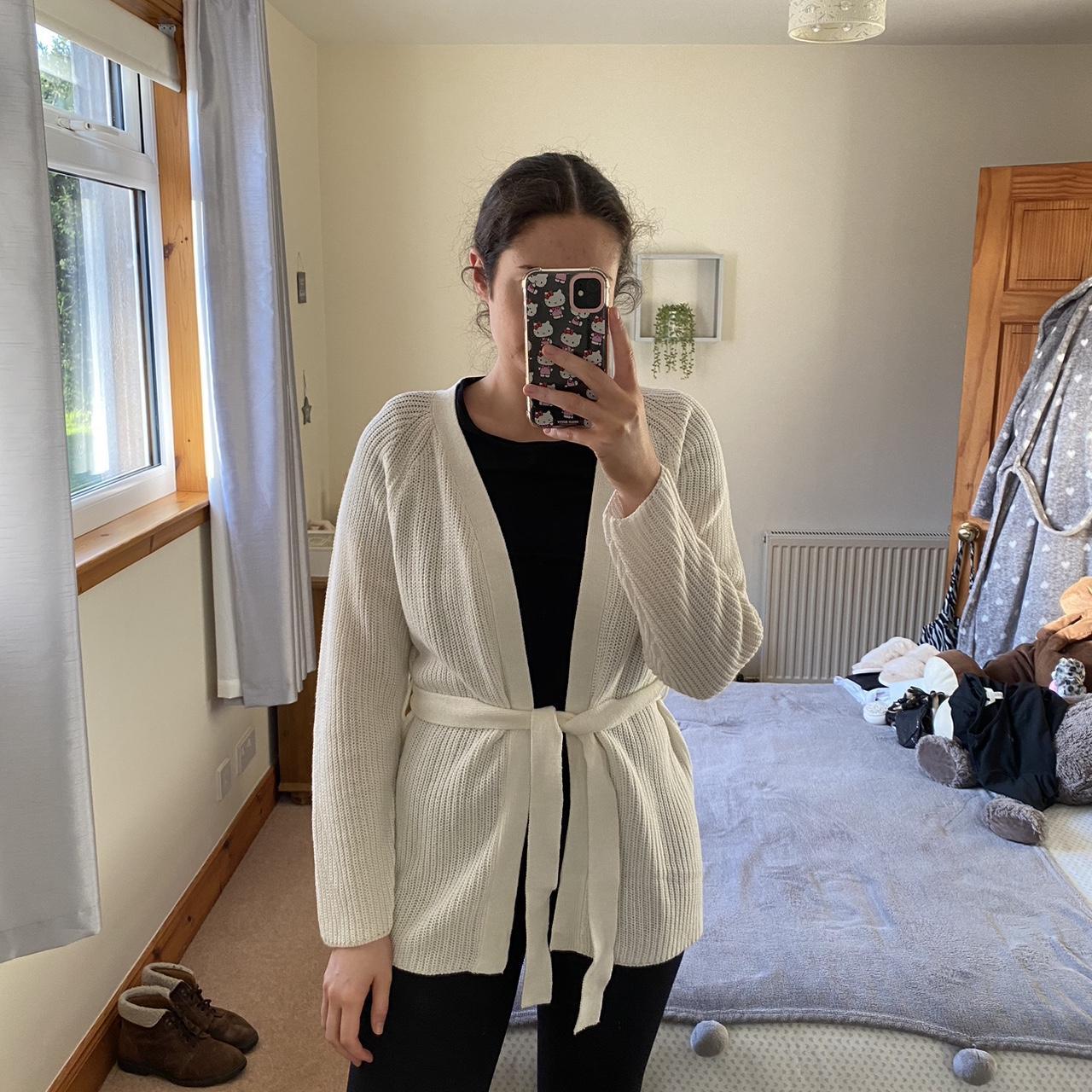 Brave Soul cream knitted cardigan with belt. Worn a... - Depop