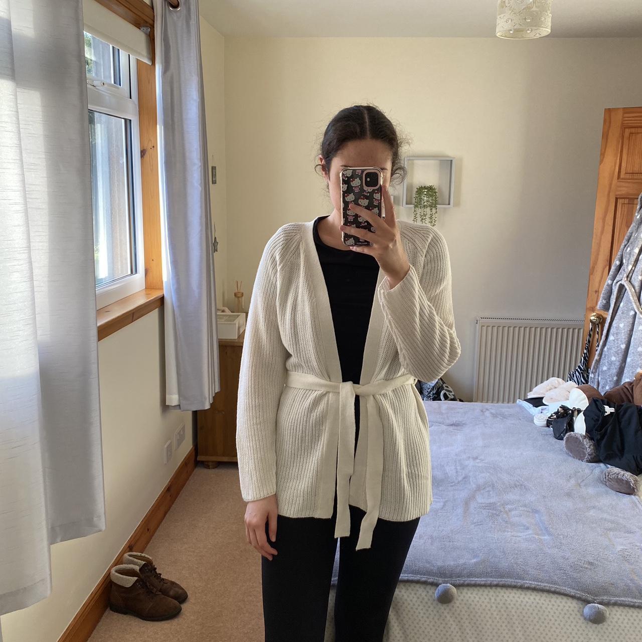 Brave Soul cream knitted cardigan with belt. Worn a... - Depop