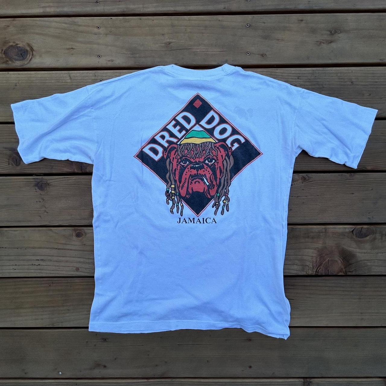 vintage Dred Dog Jamaica white t-shirt #90s size XXL - Depop