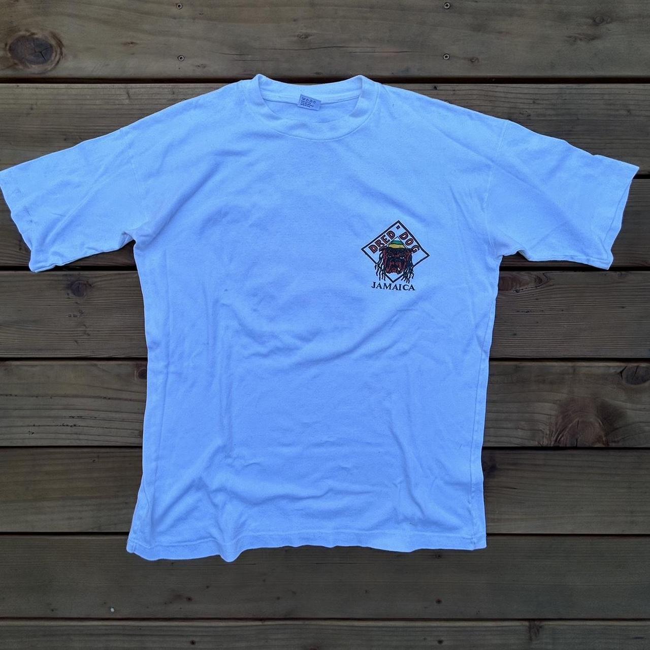 vintage Dred Dog Jamaica white t-shirt #90s size XXL - Depop