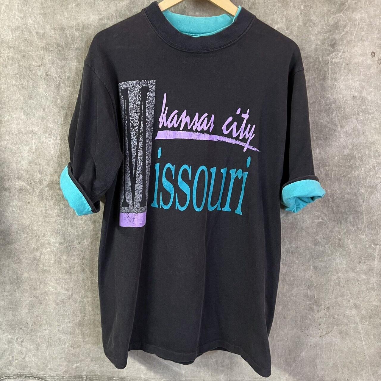VTG 90s Delta Double Sleeve Kansas City Missouri... - Depop