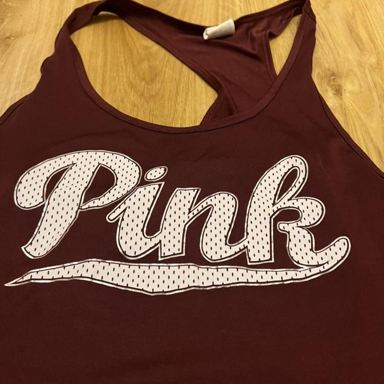 Victorias Secret Pink Burgundy Gym Top Size Small Depop