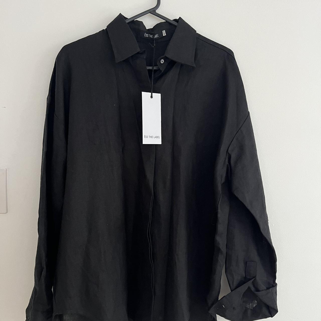 ESS THE LABEL LINEN OVERSIZED SHIRT XS/SML - Depop