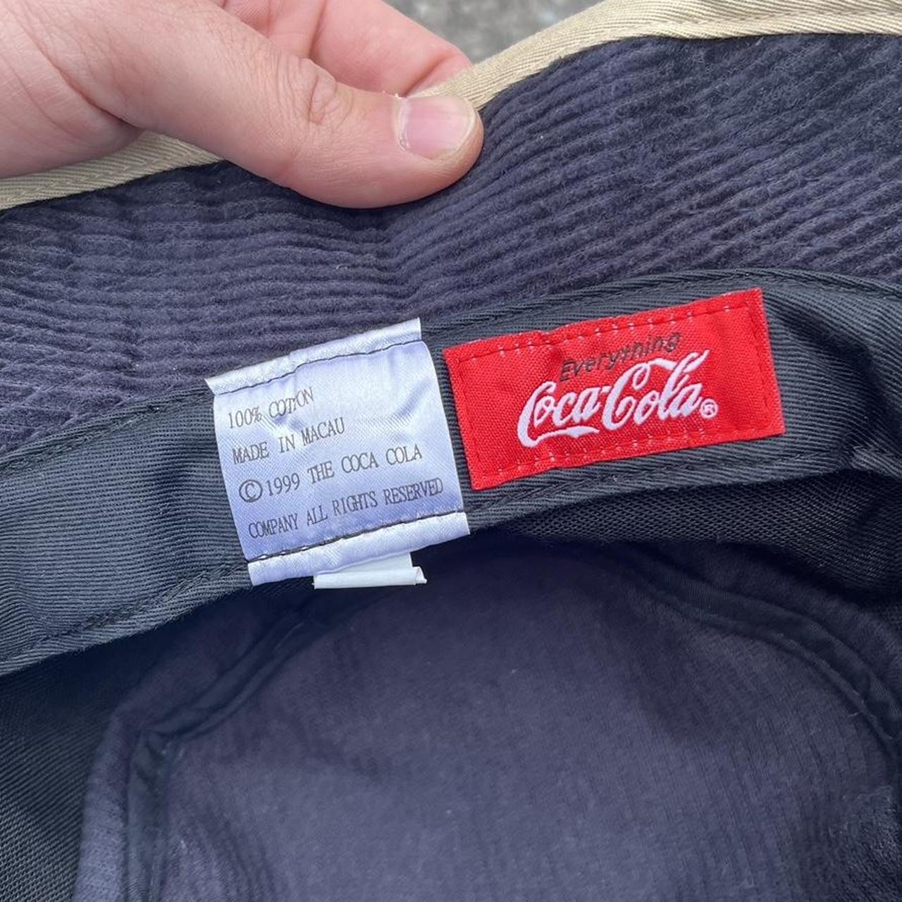 Coca-Cola Men's Navy and Cream Hat | Depop