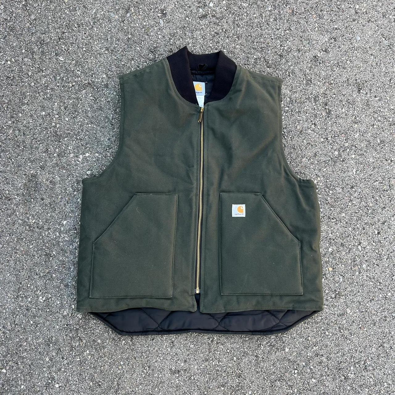 Vintage Carhartt Vest 90s 2000s Earth Tone Olive Depop