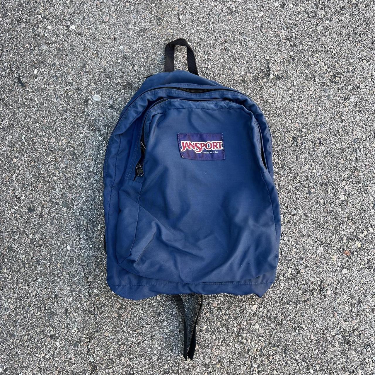 Vintage jansport backpack Rare 90s navy backpack... - Depop