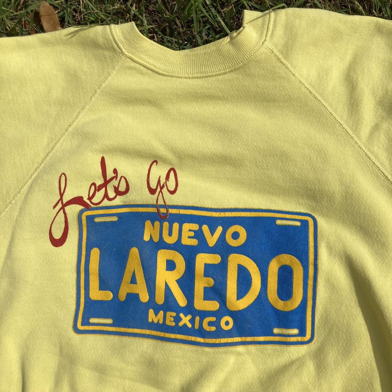 vintage 80s Nuevo Laredo Mexico graphic yellow... - Depop