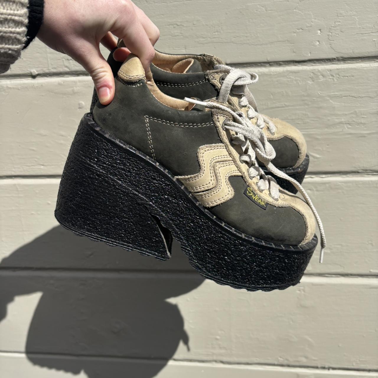 Vintage 90s Swear Platform Trainers – Size 8 Step... | Depop