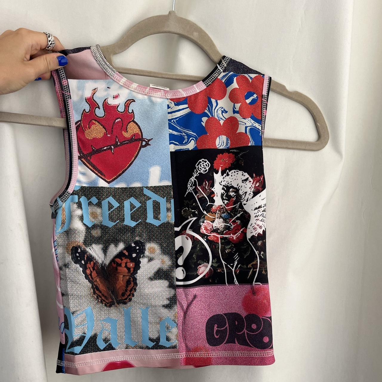 Urban Outfitters Edgy YK2 Graphic Top - Depop