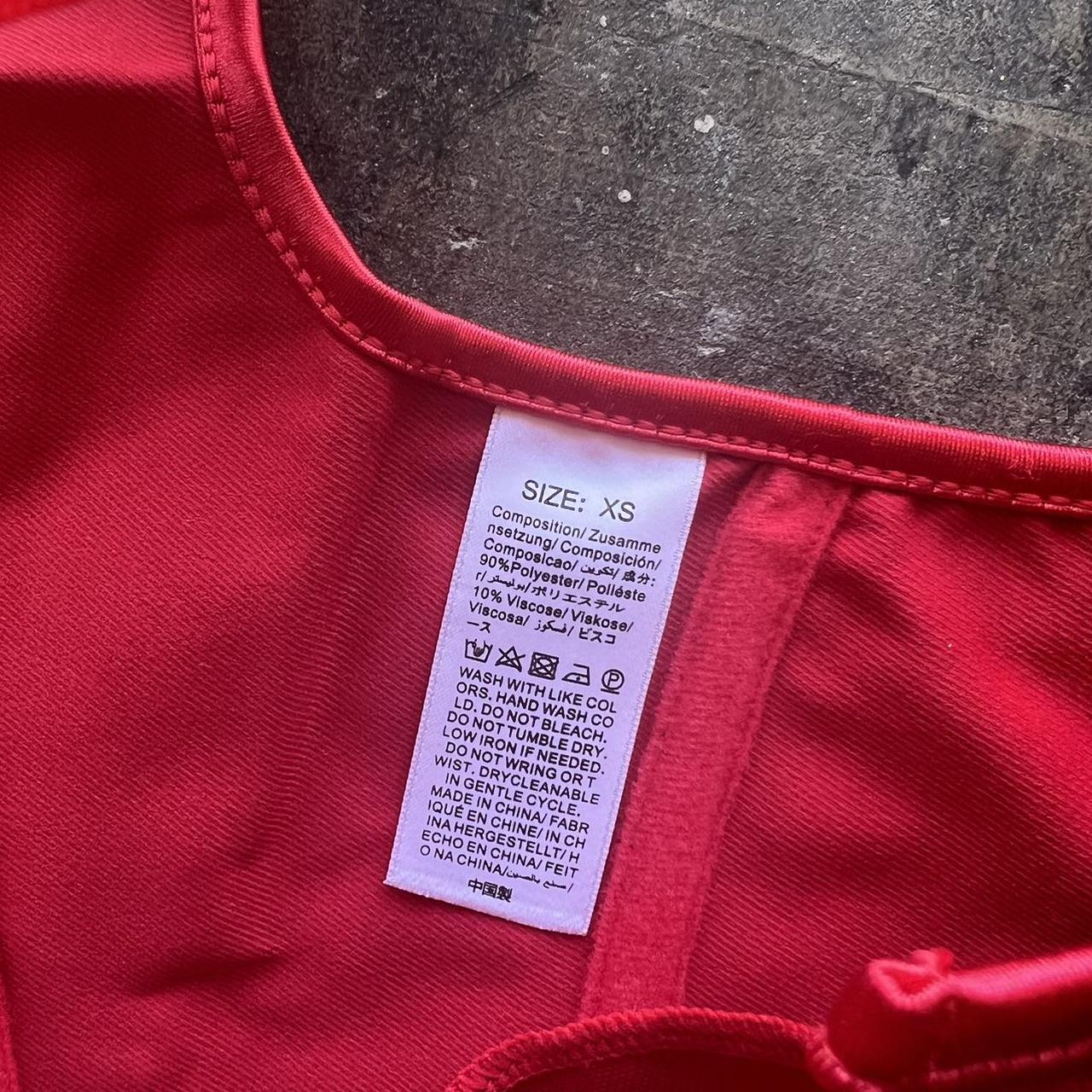 Cherry Red Lace Up Corset Ribbon lace up Size XS... - Depop