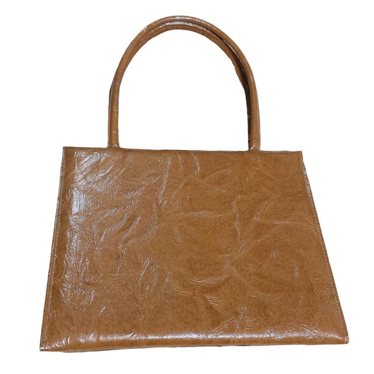 Vintage Lennox Embossed Camel Colored Purse Vintage... - Depop