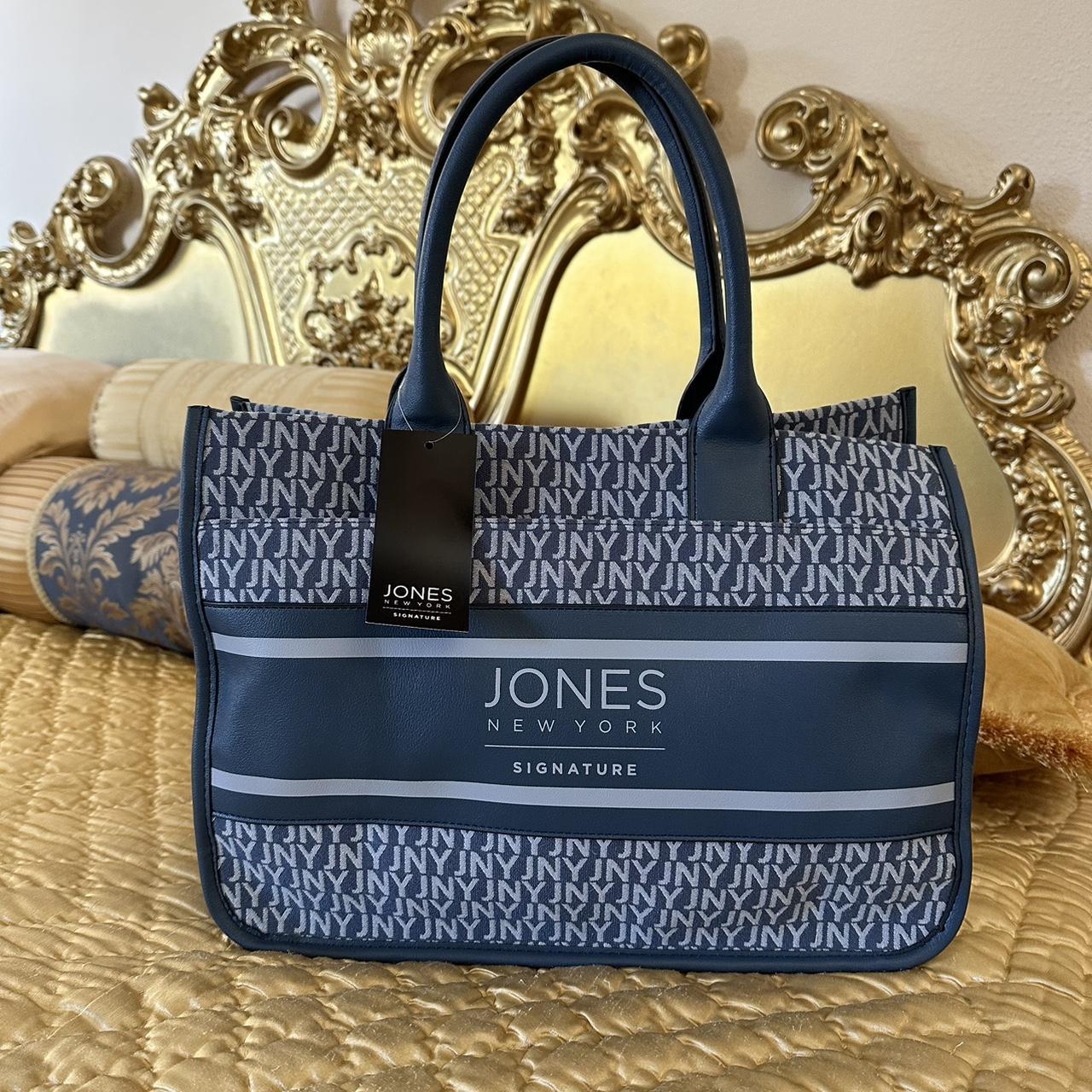 Jones New York monogram tote bag denim style logo... - Depop