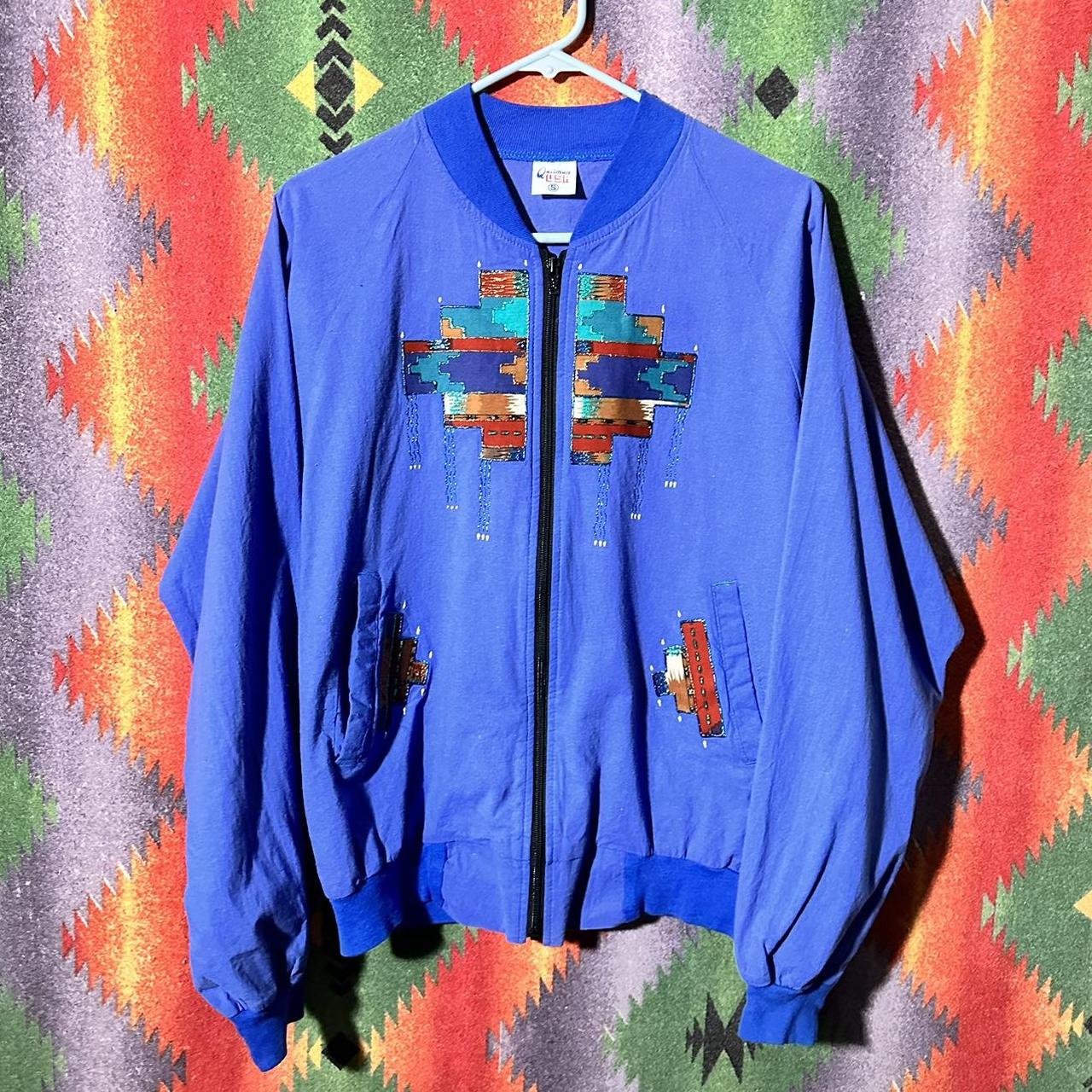 Vintage 90s Western Windbreaker Full Zip Jacket... - Depop