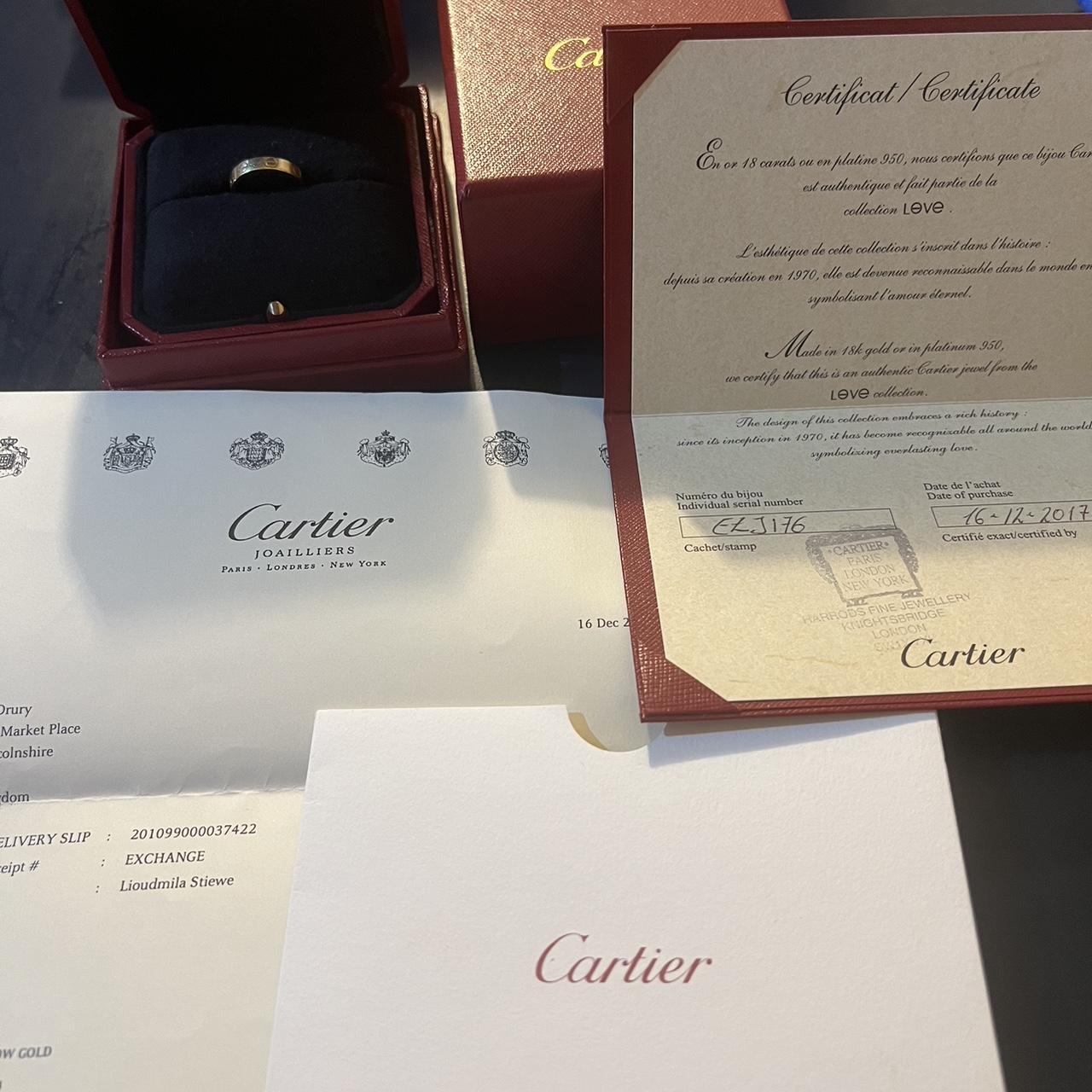 Authentic yellow Gold Cartier Love Ring With... - Depop