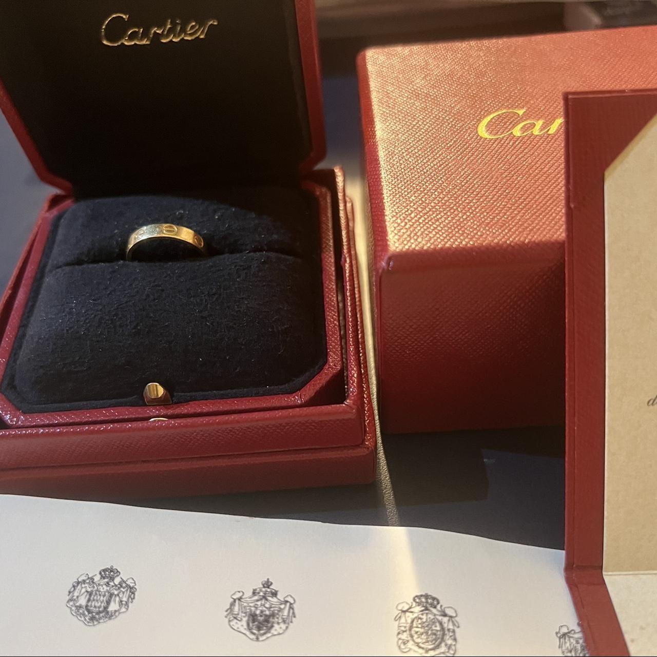 Authentic yellow Gold Cartier Love Ring With... - Depop