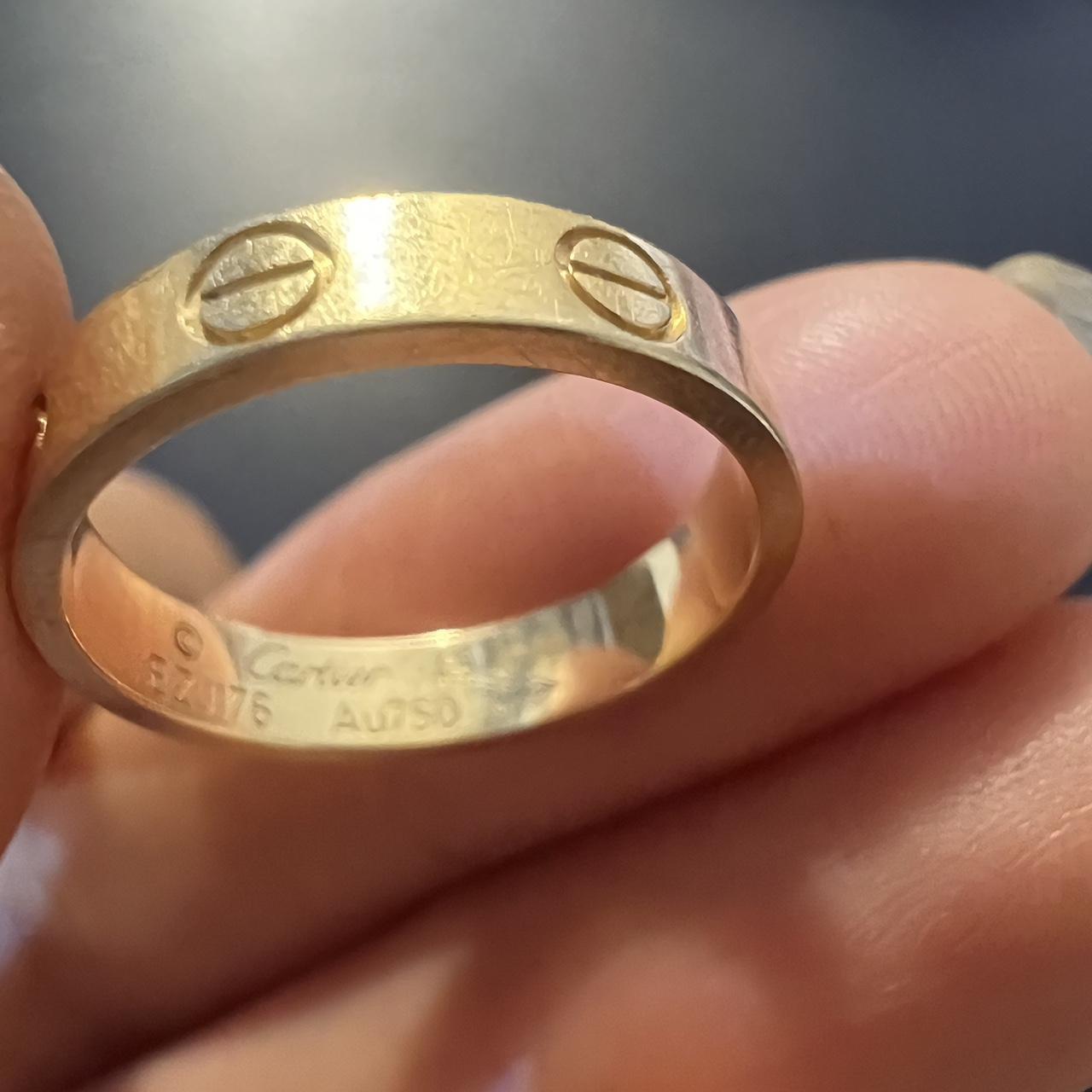 Authentic yellow Gold Cartier Love Ring With... - Depop