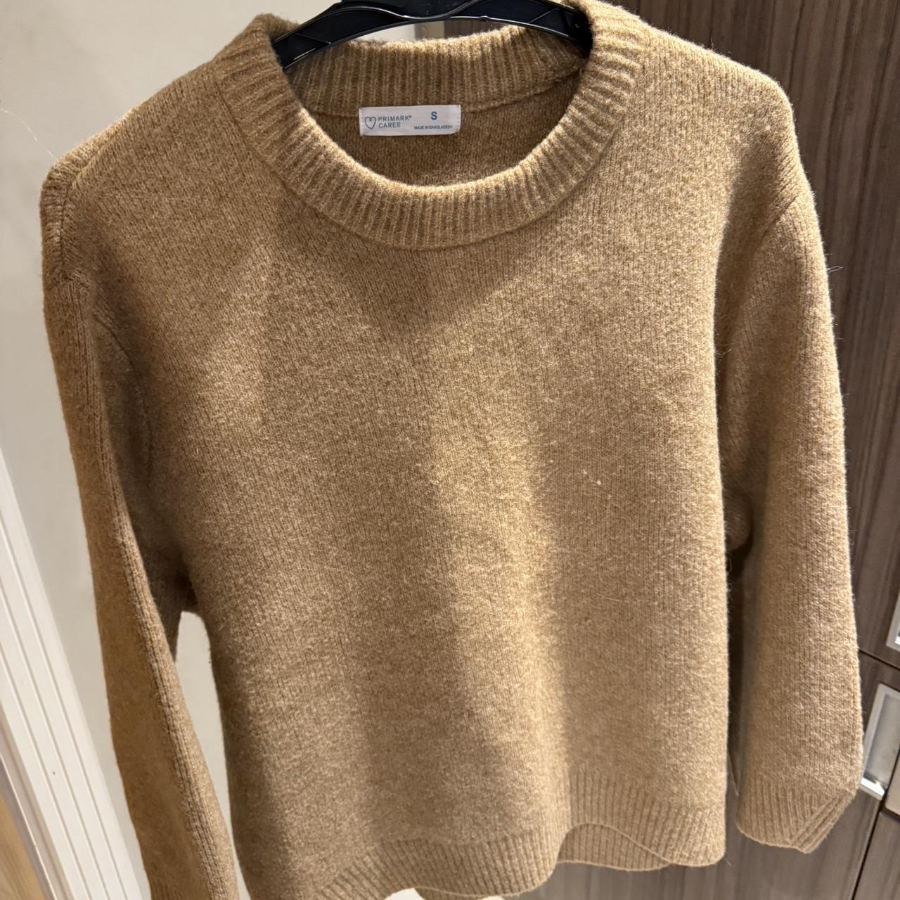 Primark viral beige brown knitted jumper size S.... - Depop