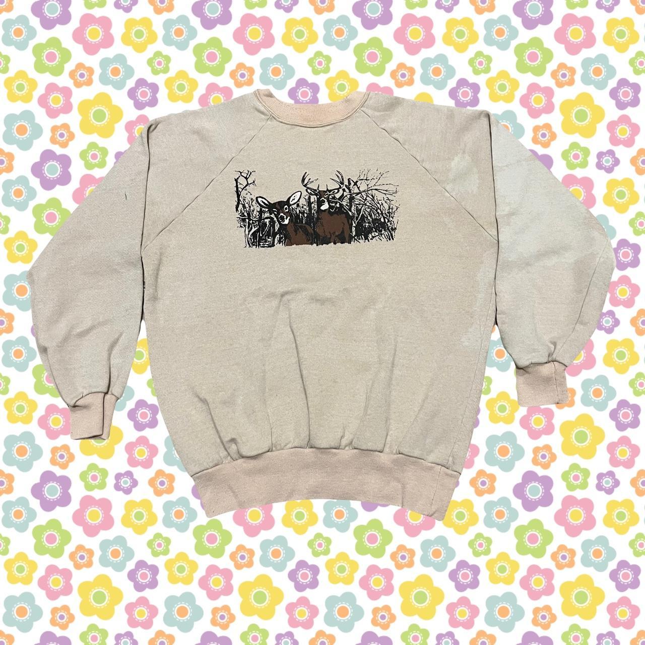 Cute vintage 80s 90s deer print sweater Fits like... - Depop