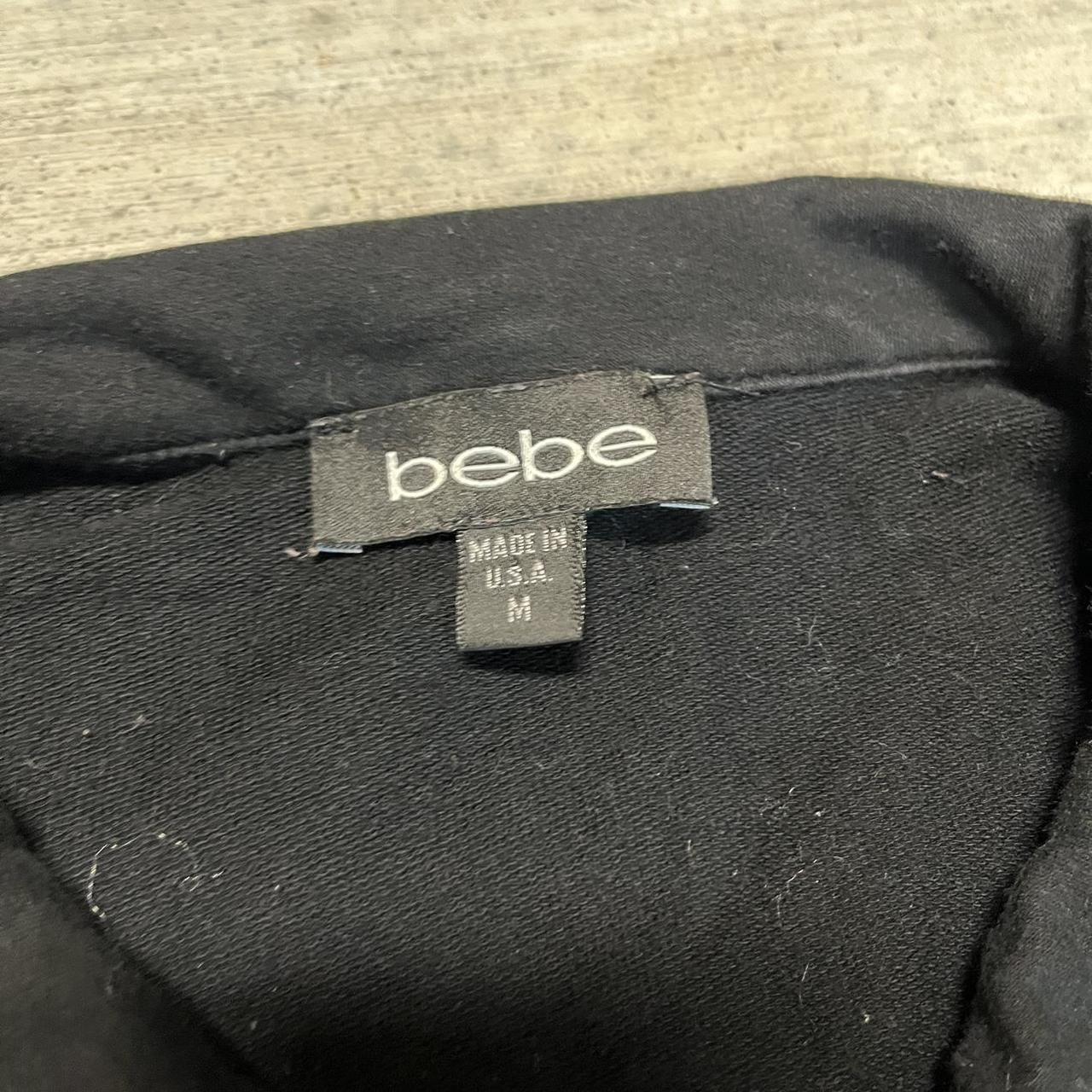 Black made in the USA bebe rhinestone zip up... - Depop