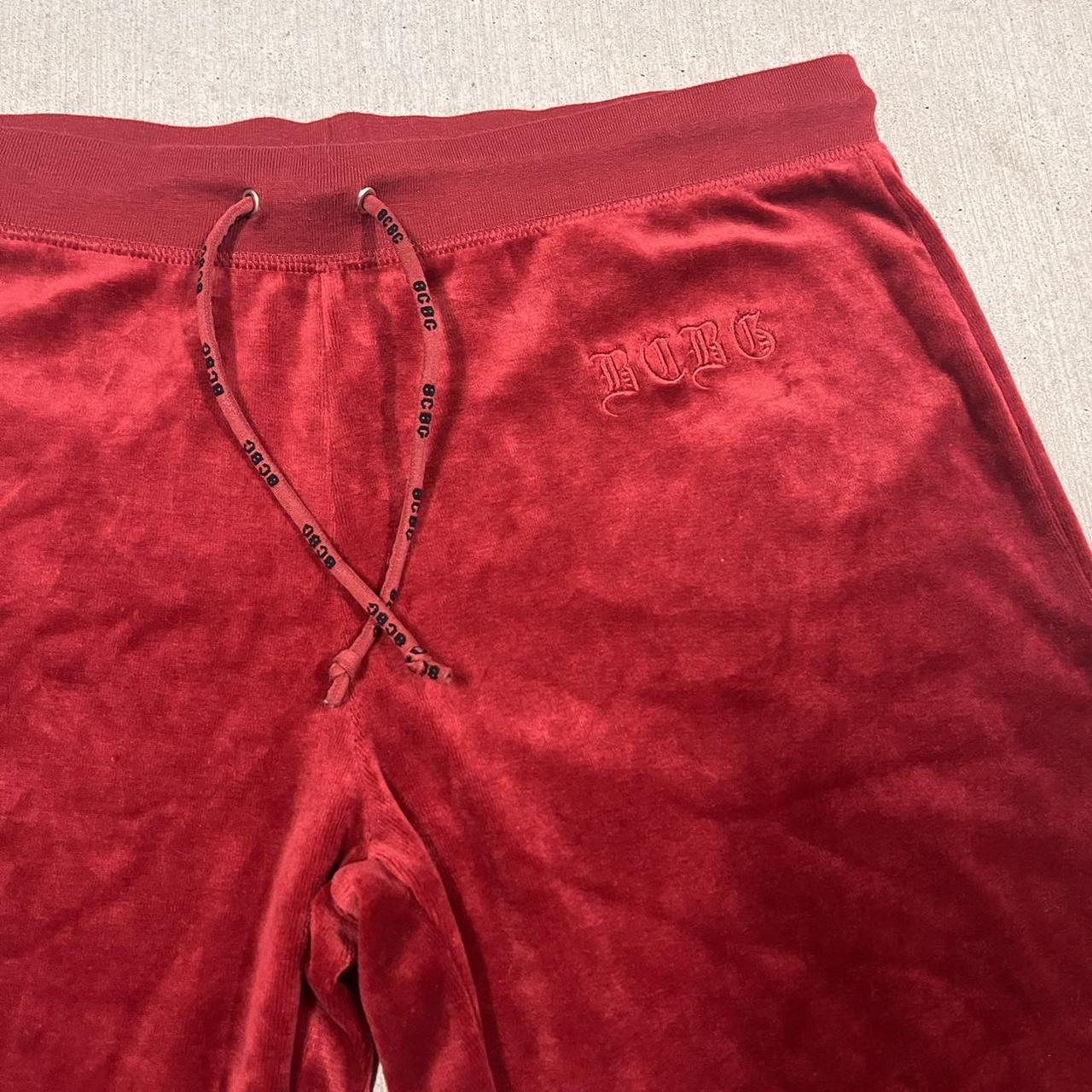 Red BCBG tracksuit pants with embroidered back... - Depop