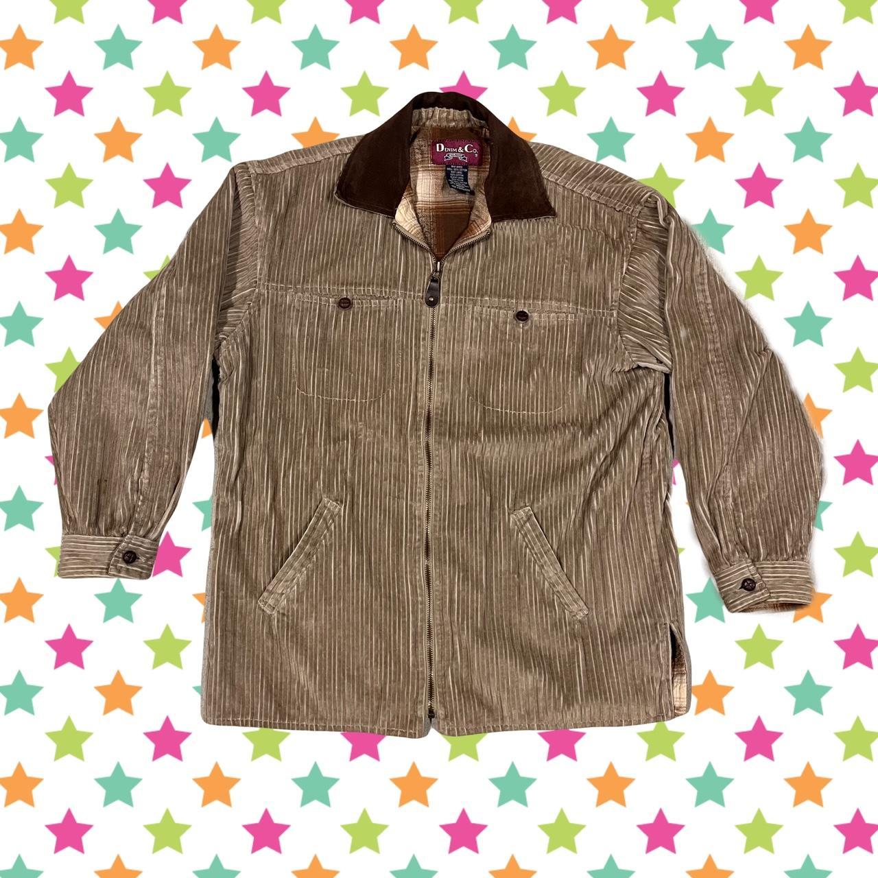 Brown denim and co jacket with brown plaid lining... - Depop