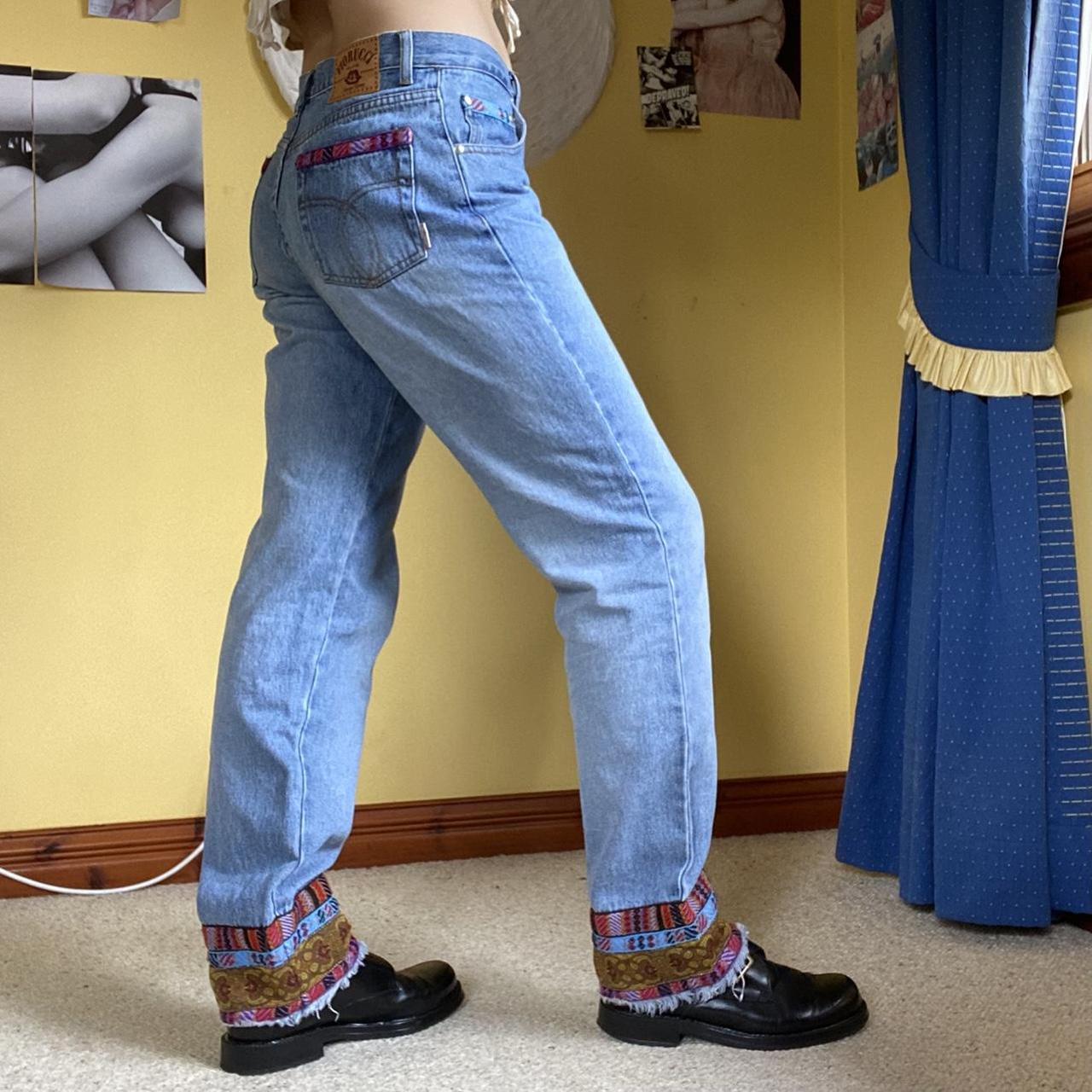Vintage 90s Fiorucci jeans Features colourful woven... - Depop